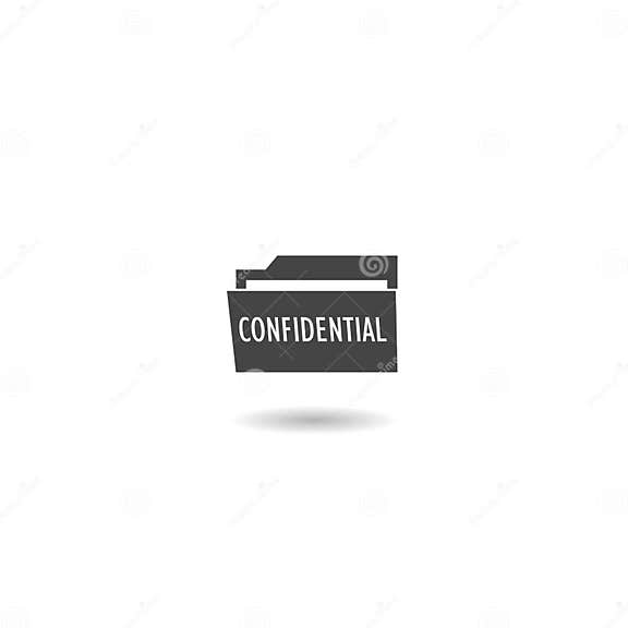 Confidential Folder Icon with Shadow Stock Vector - Illustration of ...