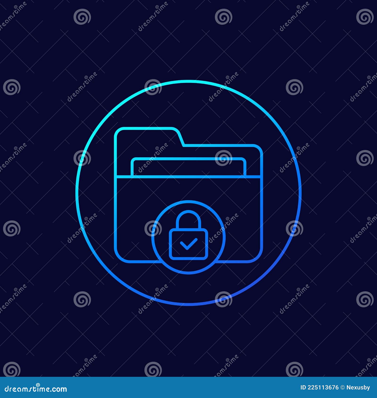 Confidential Folder or Protected Data Line Icon Stock Vector ...