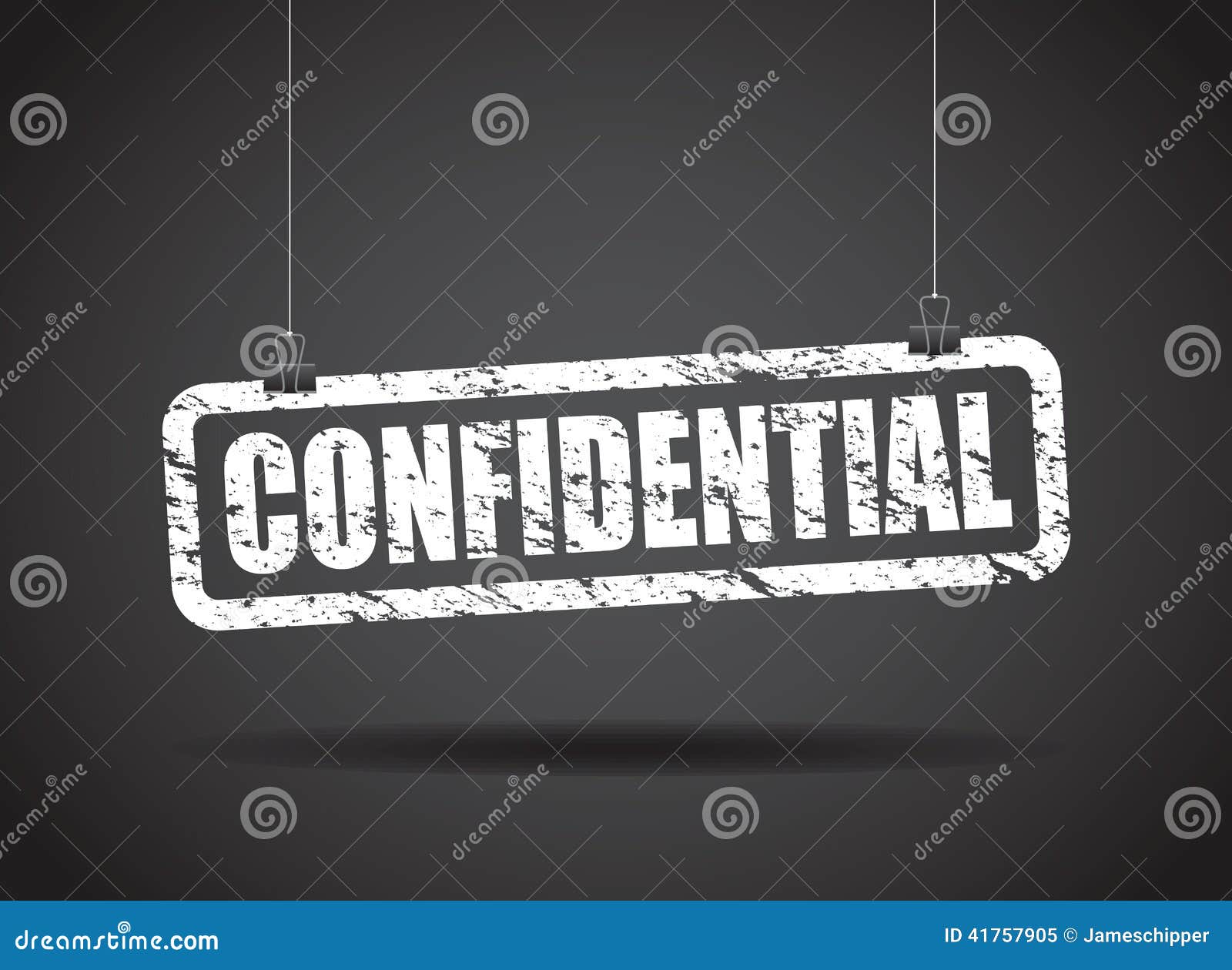 Confidential hanging sign stock vector. Illustration of badge - 41757905