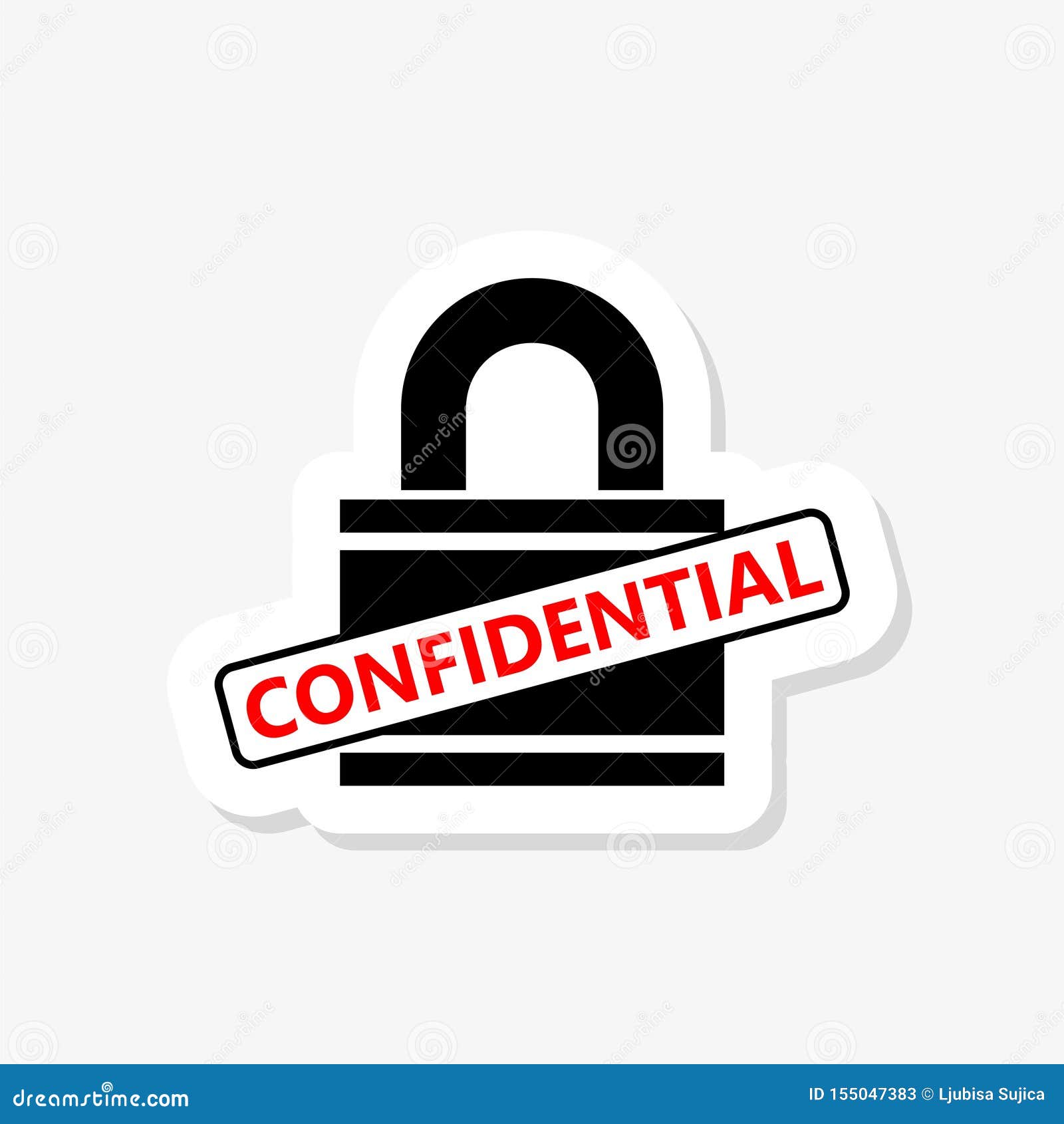 Confidential Information Lock Sticker Icon Stock Vector - Illustration ...