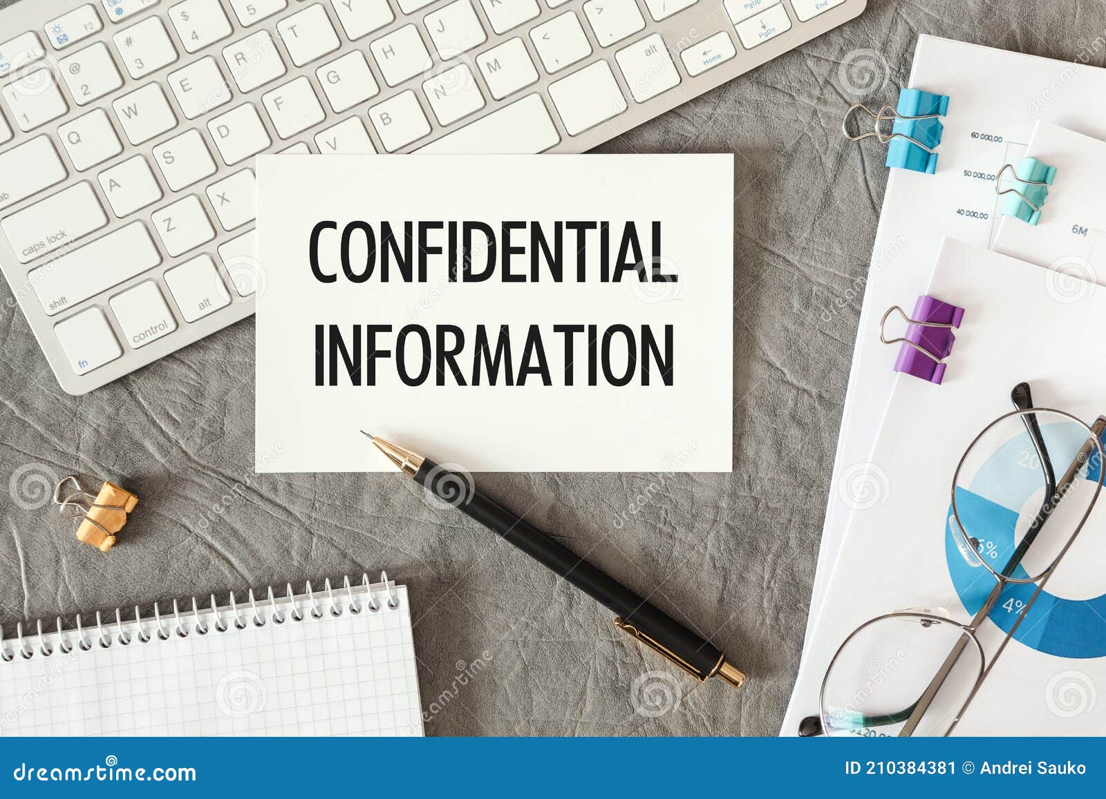 Confidential Information is Written in a Document on the Office Desk ...