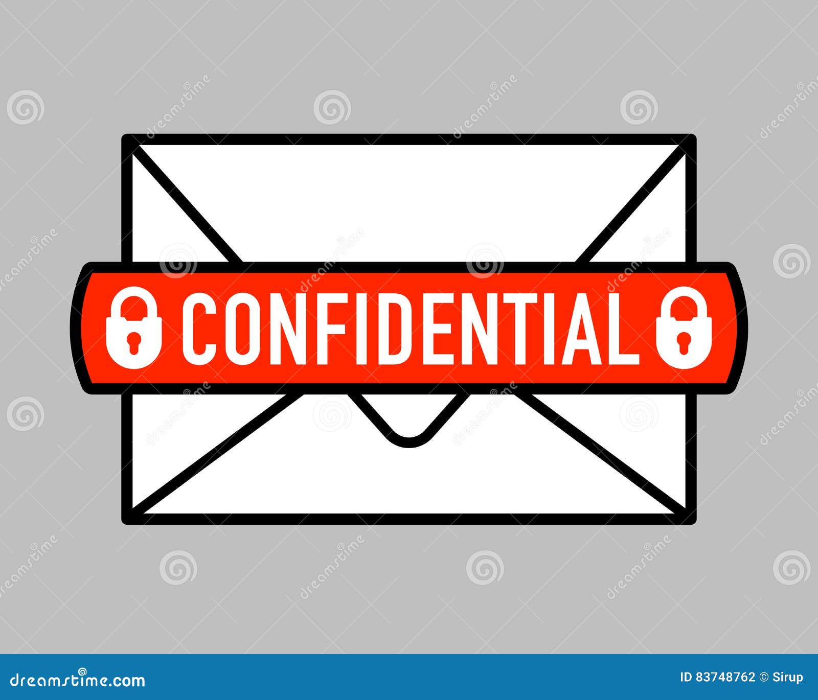 Confidential Mail Icon with Padlock Icon on Letter Stock Vector ...