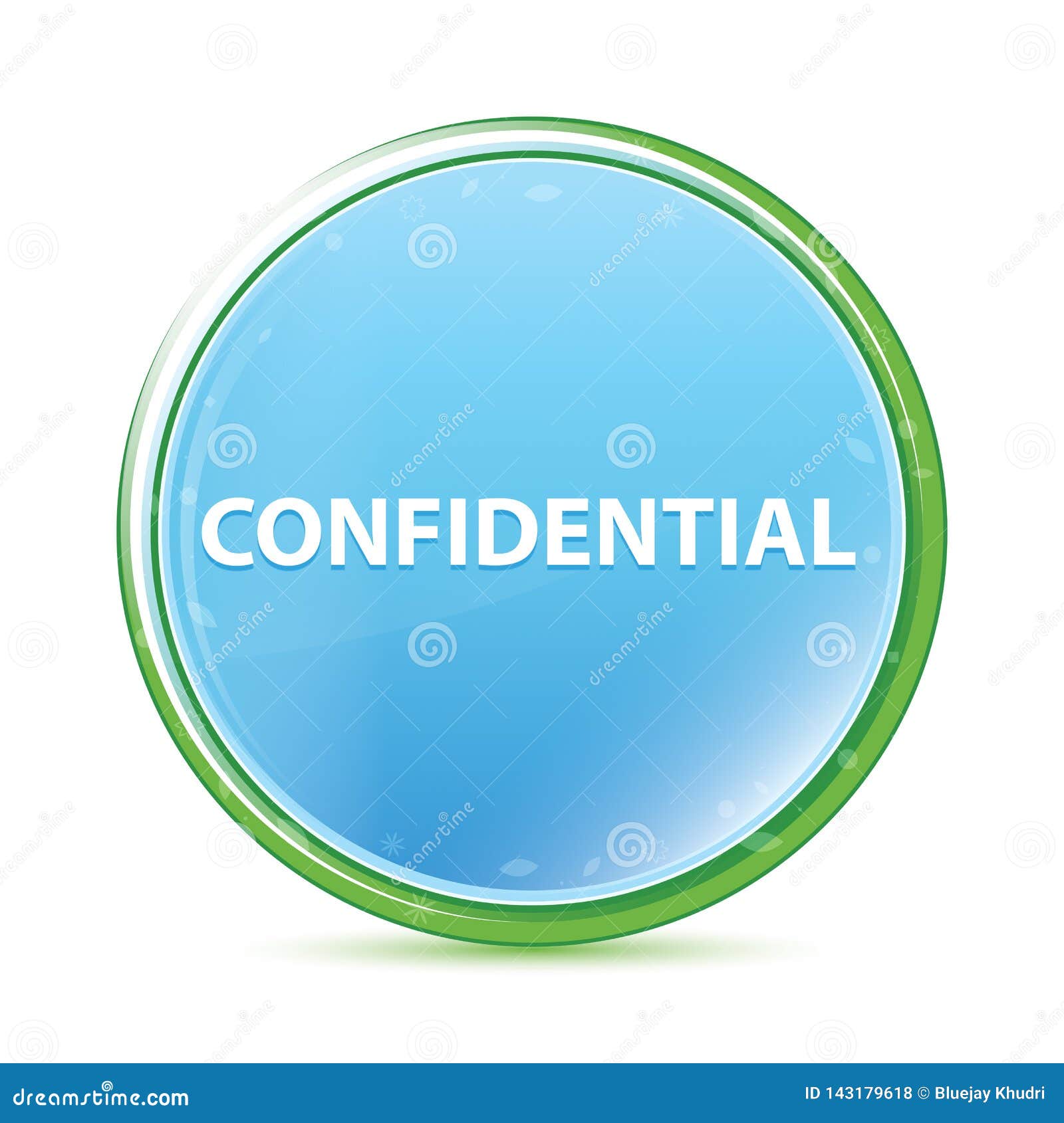 Confidential Natural Aqua Cyan Blue Round Button Stock Illustration ...
