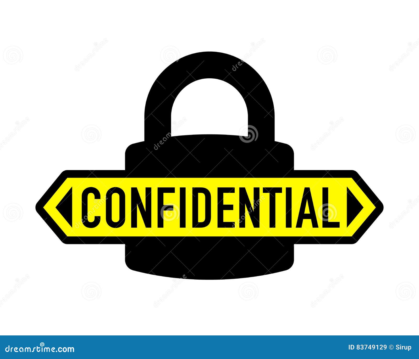 Confidential Padlock Security Vector Icon Stock Vector - Illustration ...