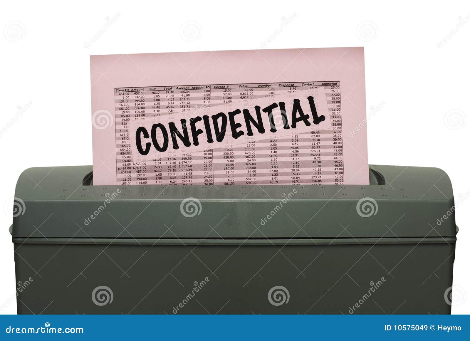 Confidential Paper into Shredder Stock Image - Image of pink, isolated ...