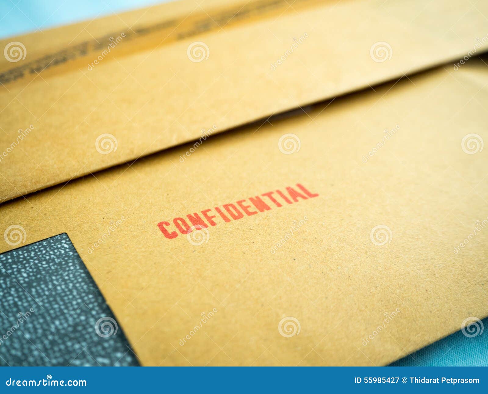 Confidential Printed on Brown Vintage Envelope, in Macro Stock Image ...