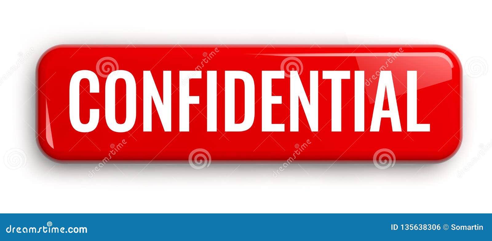Confidential Red Button Isolated on White Stock Illustration ...