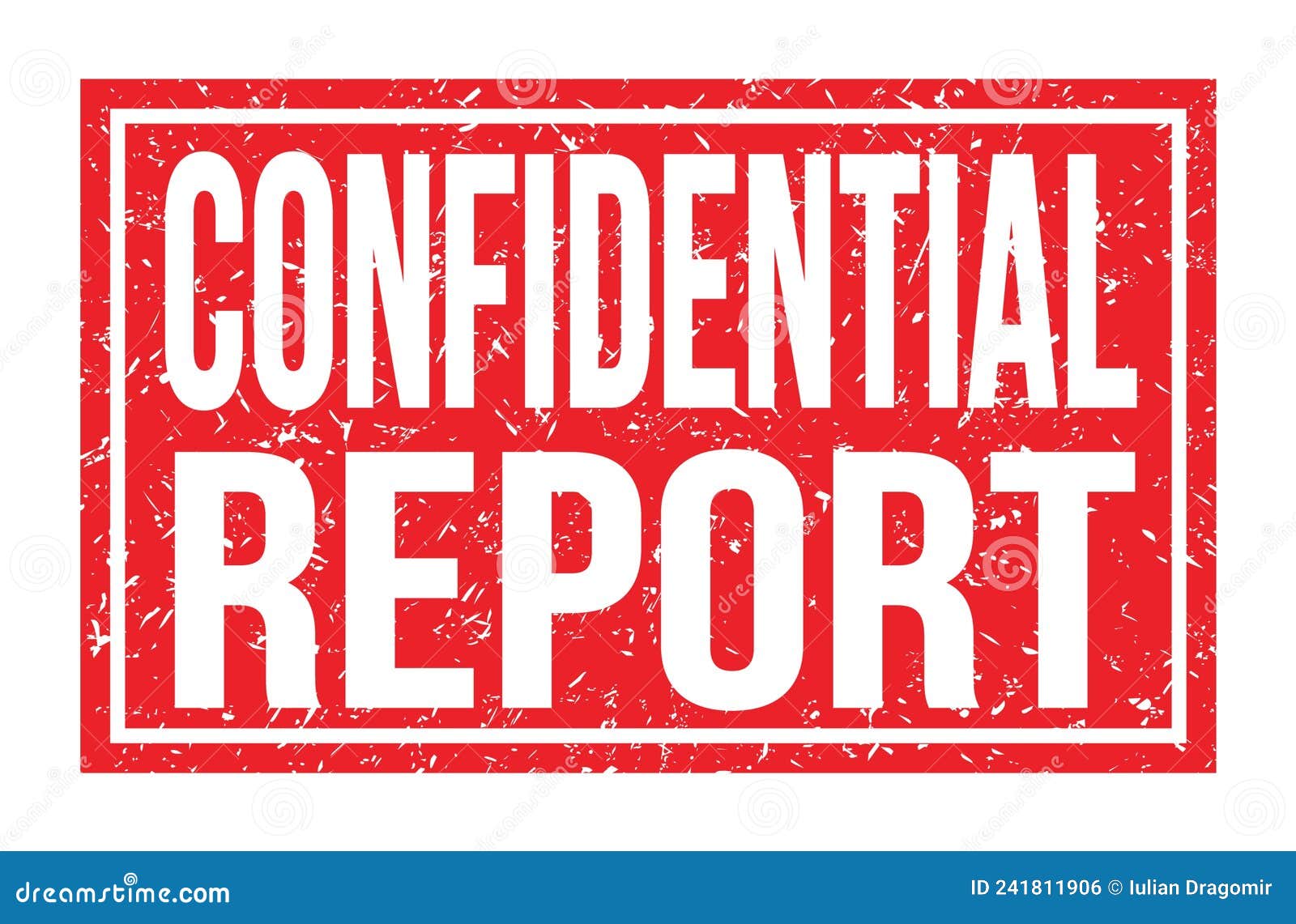 CONFIDENTIAL REPORT, Words on Red Rectangle Stamp Sign Stock ...