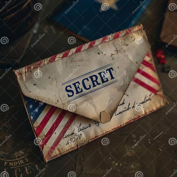 Confidential Small Envelope with Secret Label Placed on the Table for ...