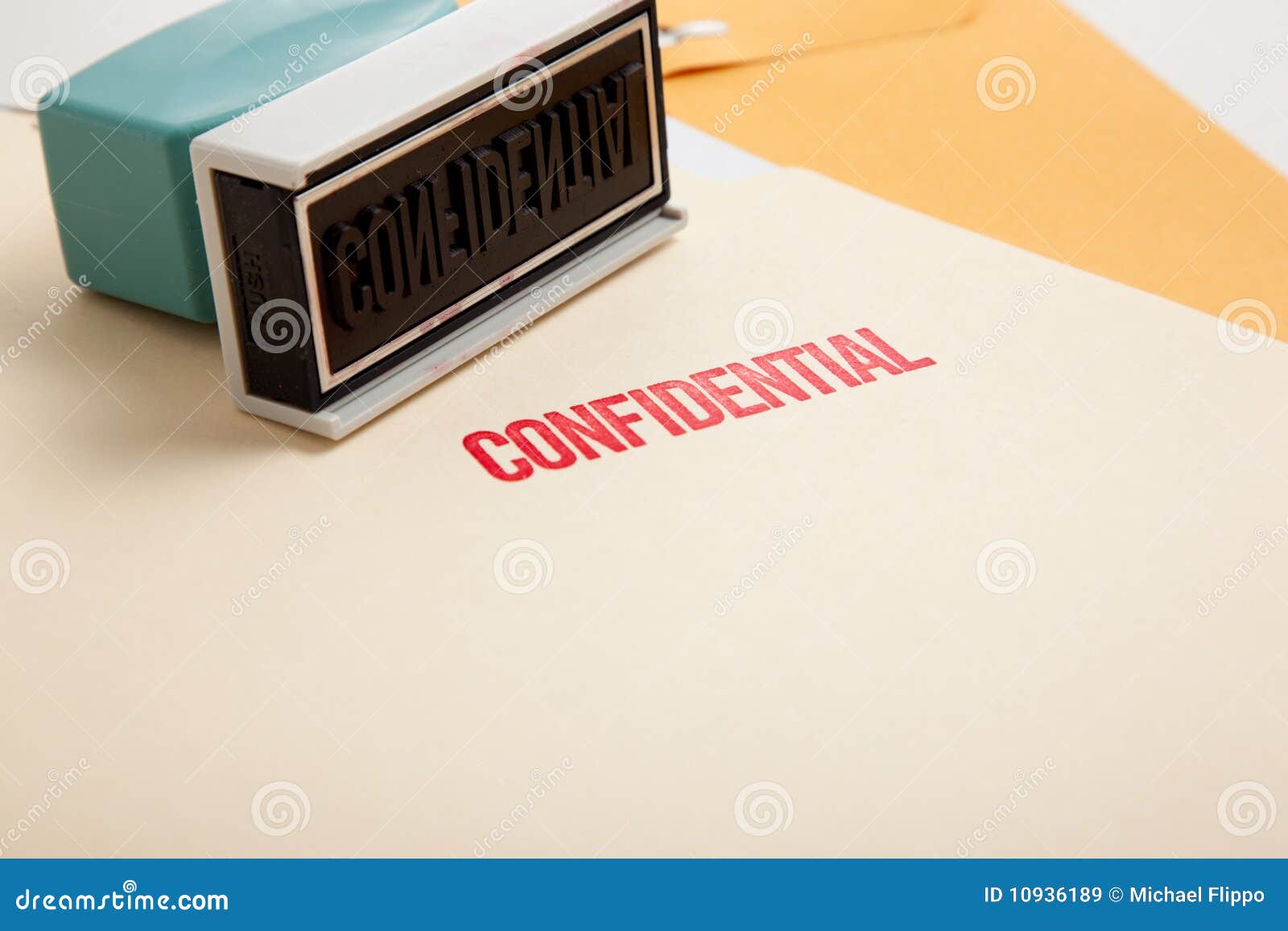Confidential Stamp on Folders Stock Image - Image of security ...