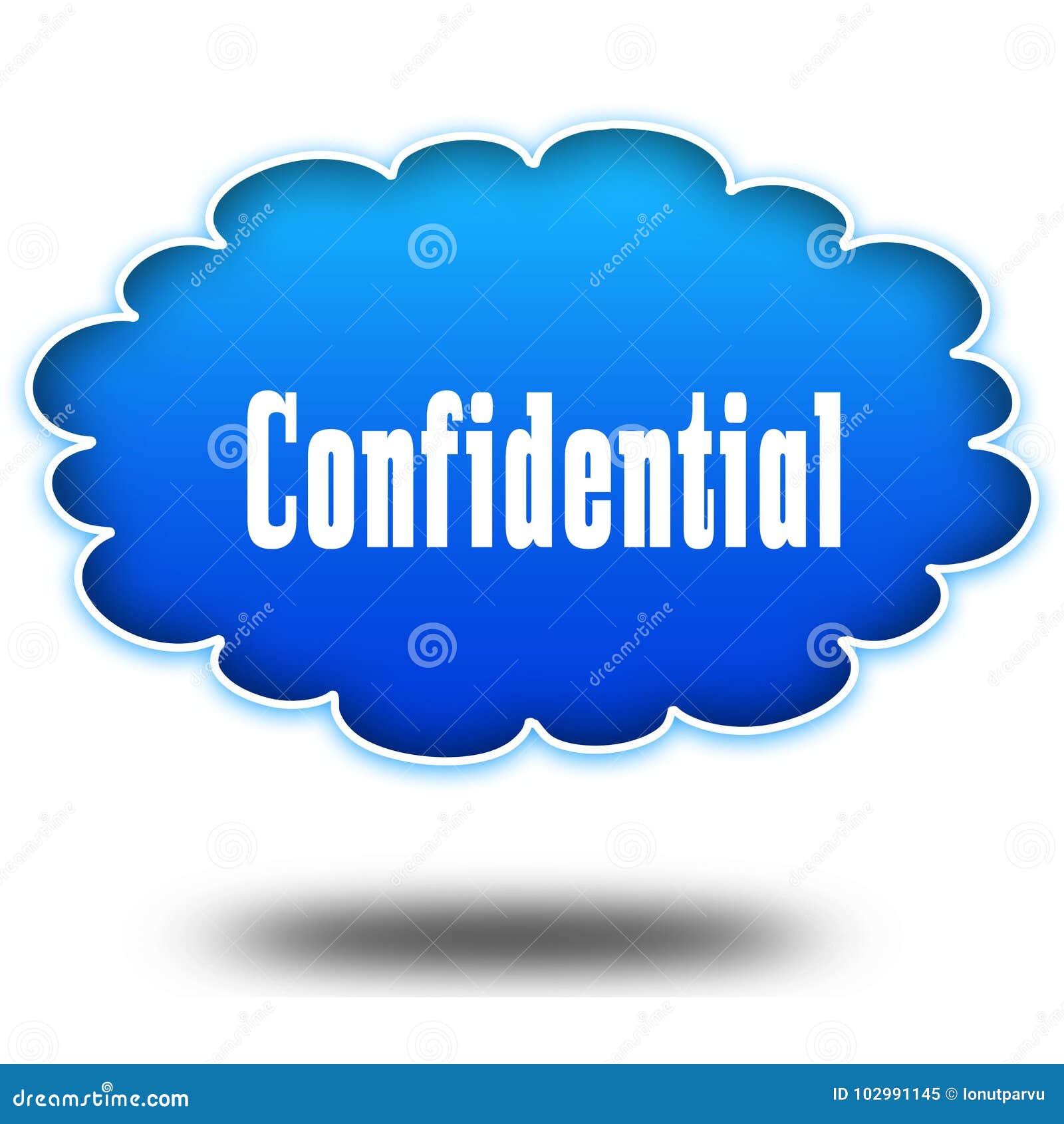 CONFIDENTIAL Text Message on Hovering Blue Cloud. Stock Illustration ...