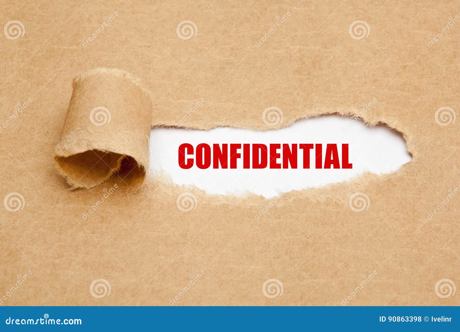 Confidential Torn Paper Concept Stock Photo - Image of brown, data ...
