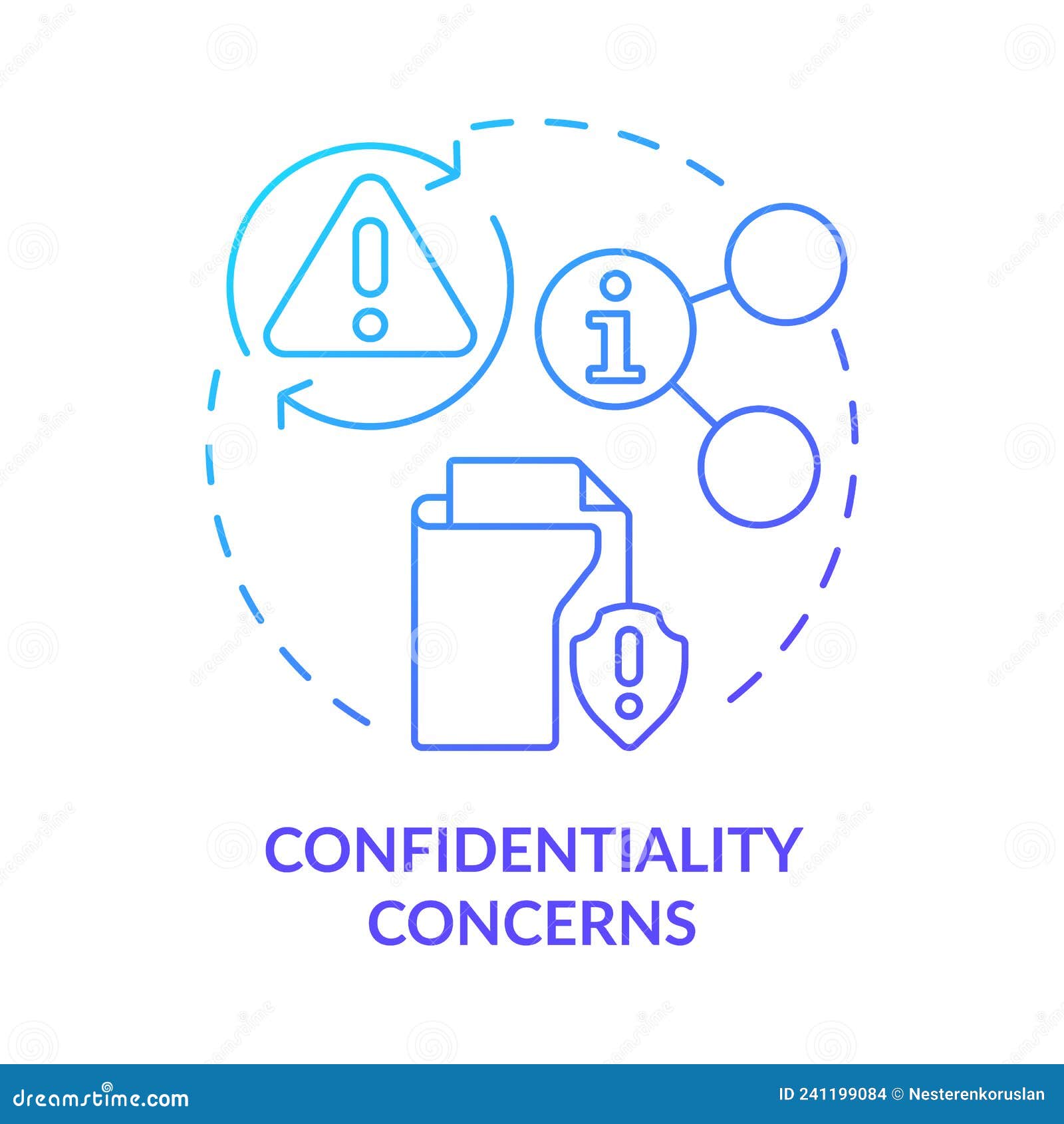 Confidentiality Concerns Blue Gradient Concept Icon Stock Vector ...