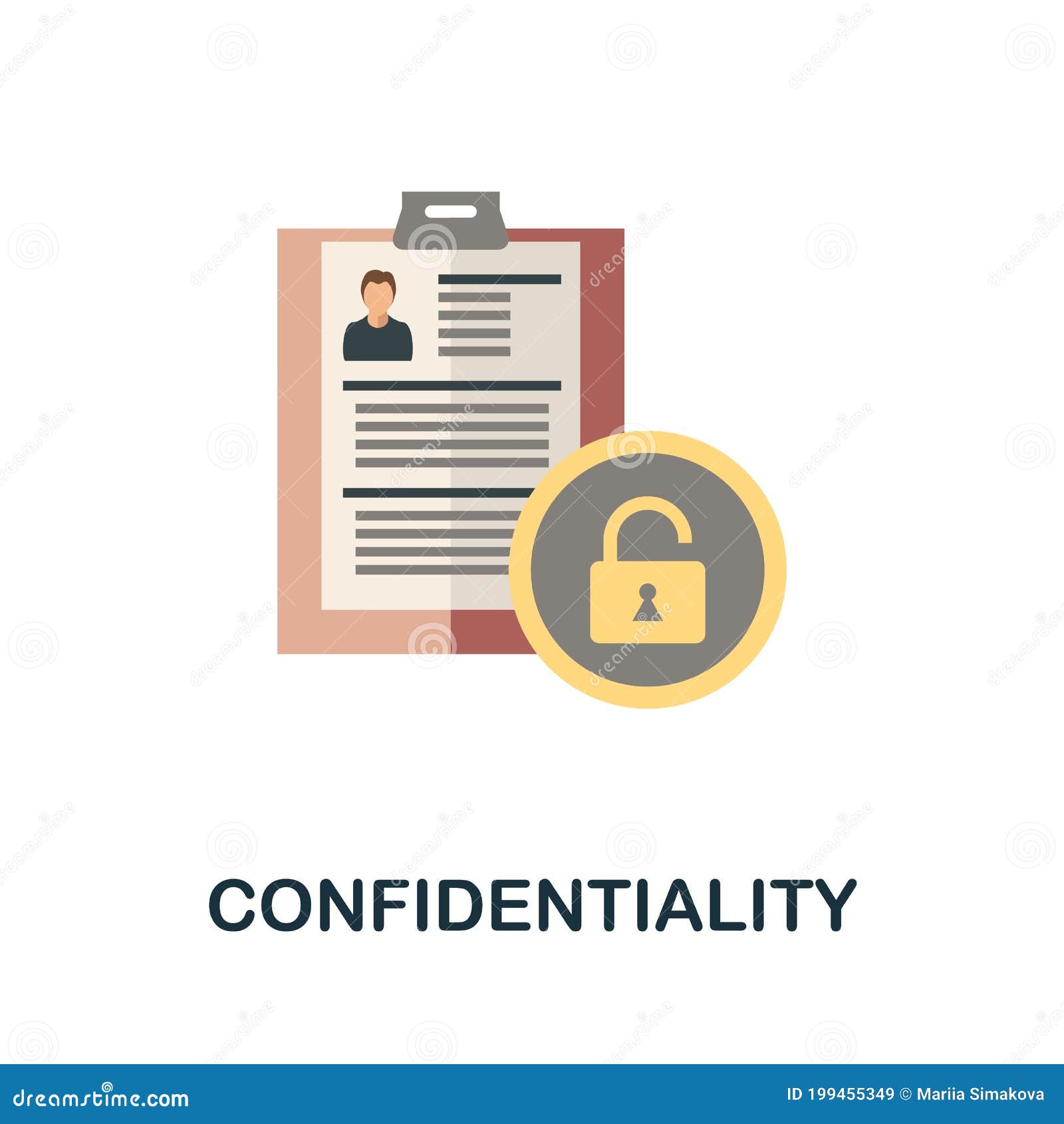 Confidentiality Icon Cartoon Vector | CartoonDealer.com #340733849
