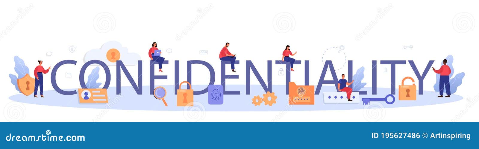 Confidentiality Typographic Header. Idea of Digital Data Protection ...