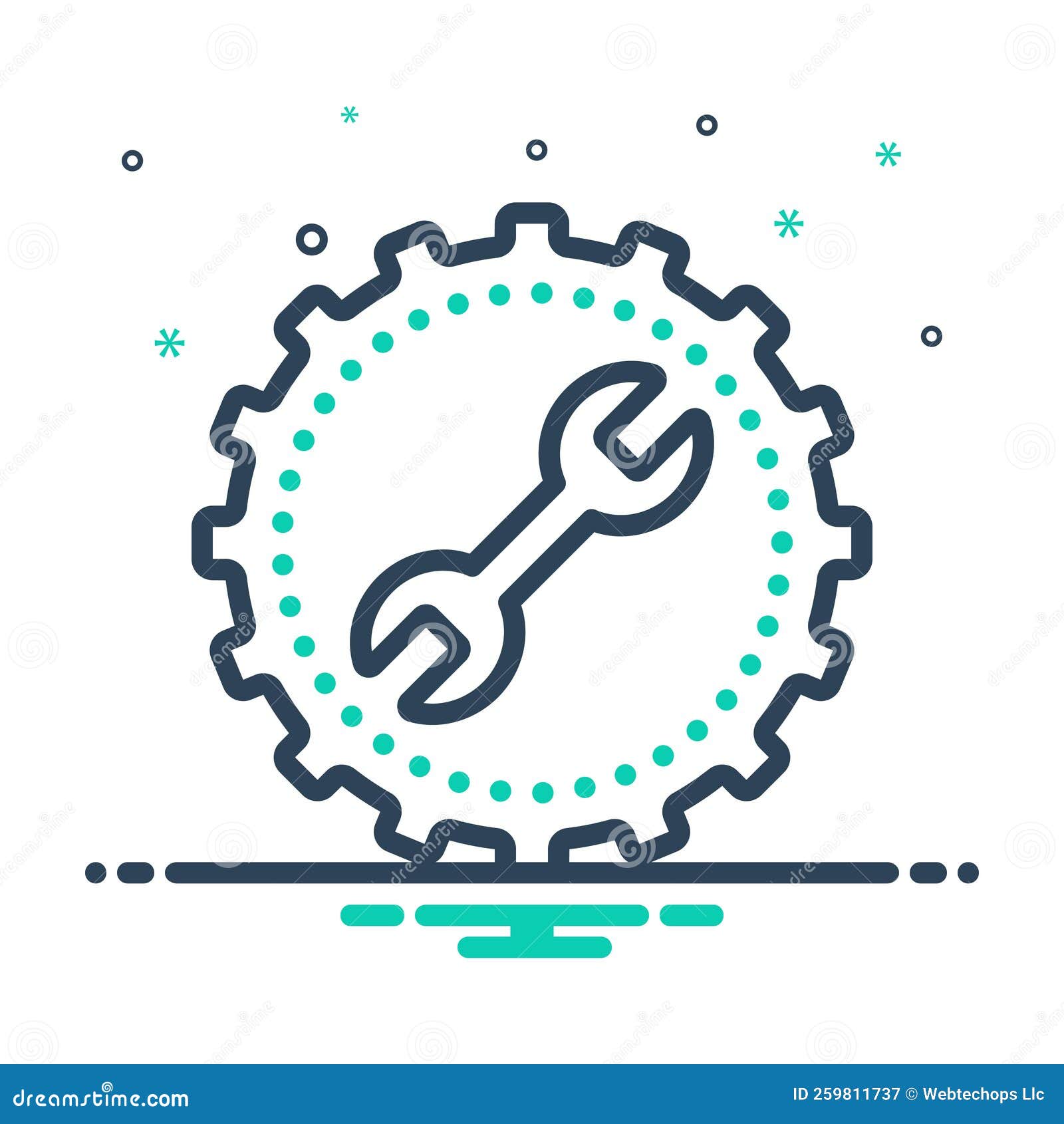 Mix Icon for Config, Spanner and Gear Stock Illustration - Illustration ...