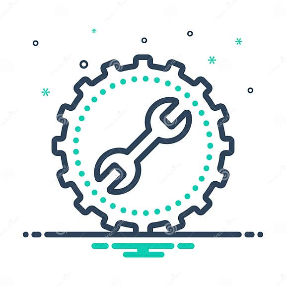 Mix Icon for Config, Spanner and Gear Stock Illustration - Illustration of icon, machinery ...