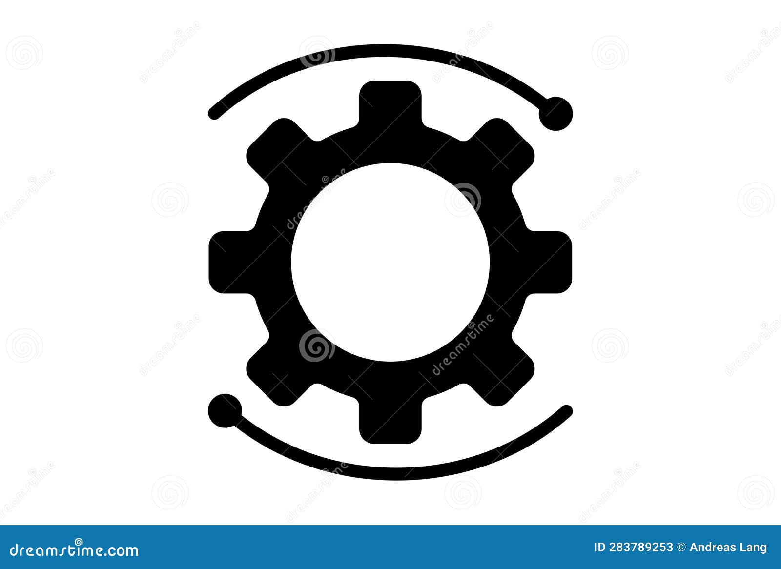 Configuration Gear Flat App Icon Minimalist Web Symbol Black Sign Stock ...