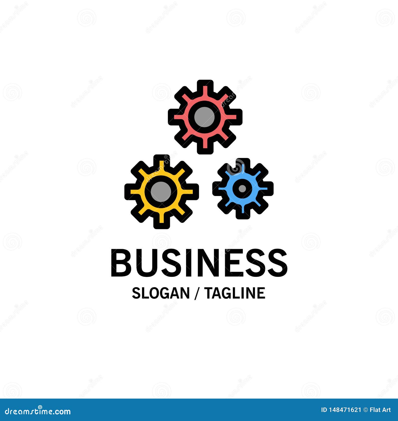 Configuration, Gears, Preferences, Service Business Logo Template. Flat ...