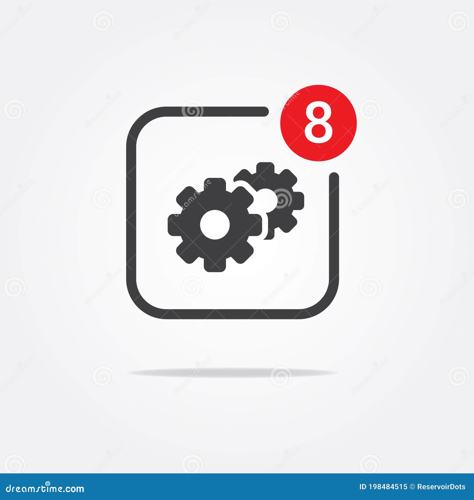 Configuration, Update & Support Notification Icon Stock Vector ...