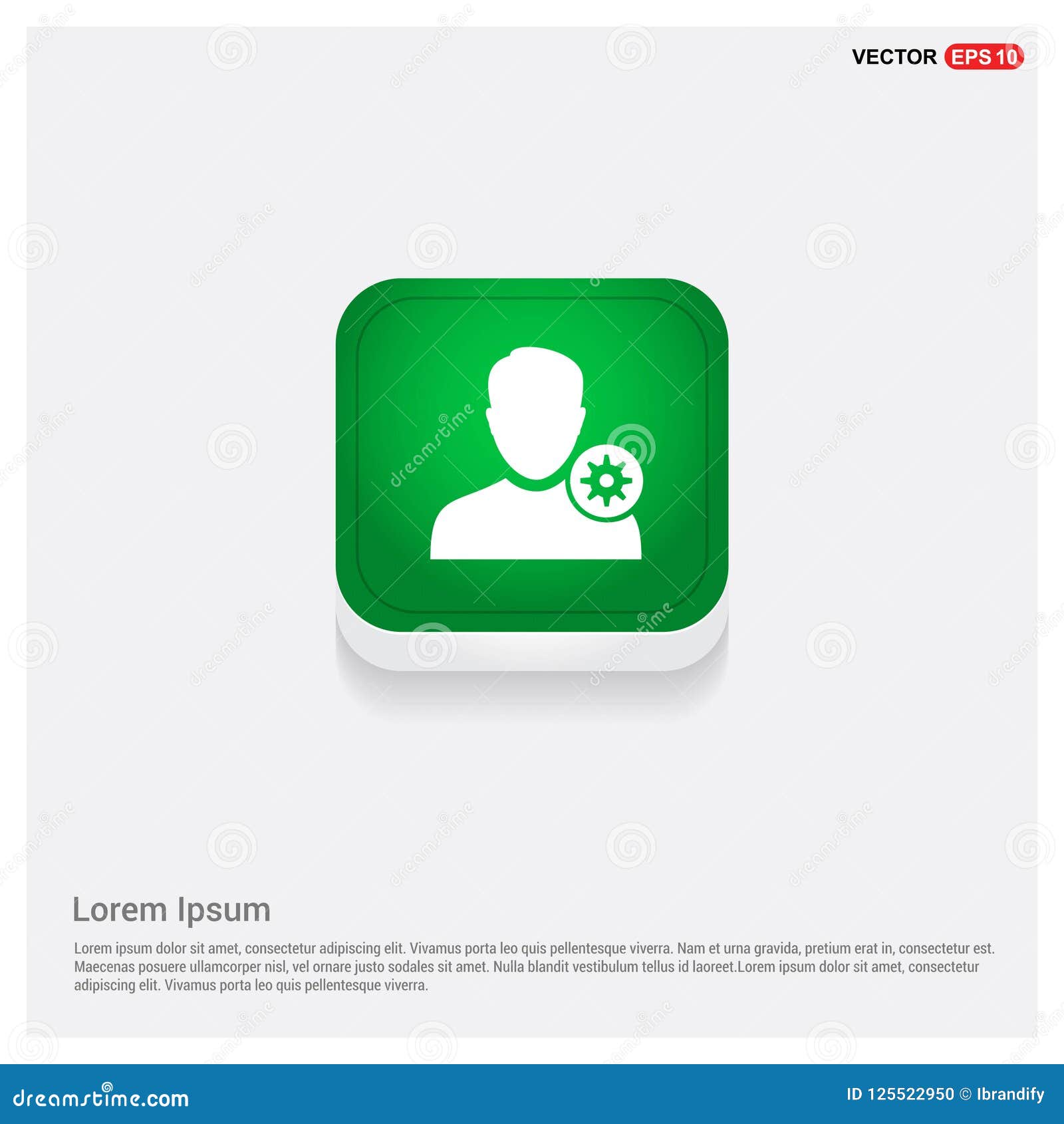 Configuration User Icon Green Web Button Stock Vector - Illustration of ...