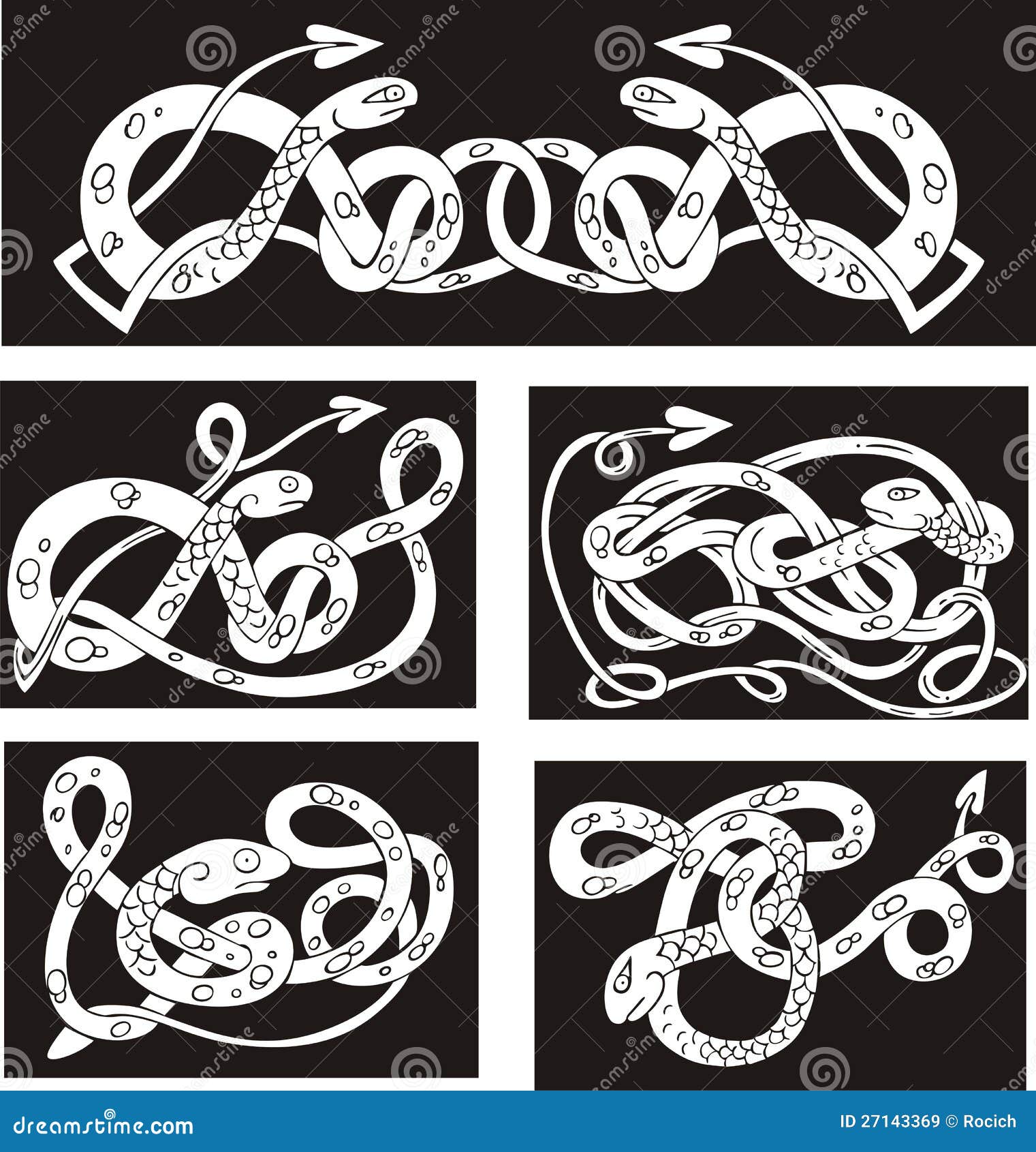 Configurations De Noeud Celtiques Avec Des Serpents Illustration de ...