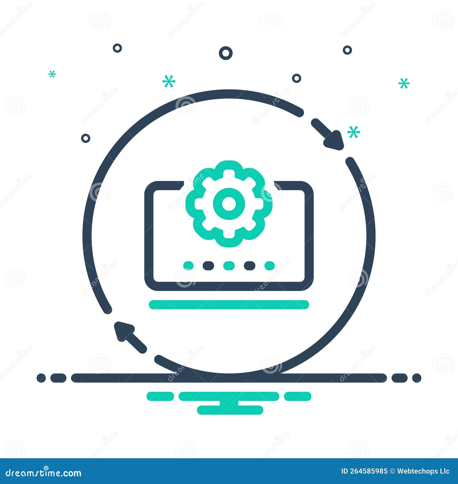 Mix Icon for Configurations, Laptop and Application Stock Illustration ...