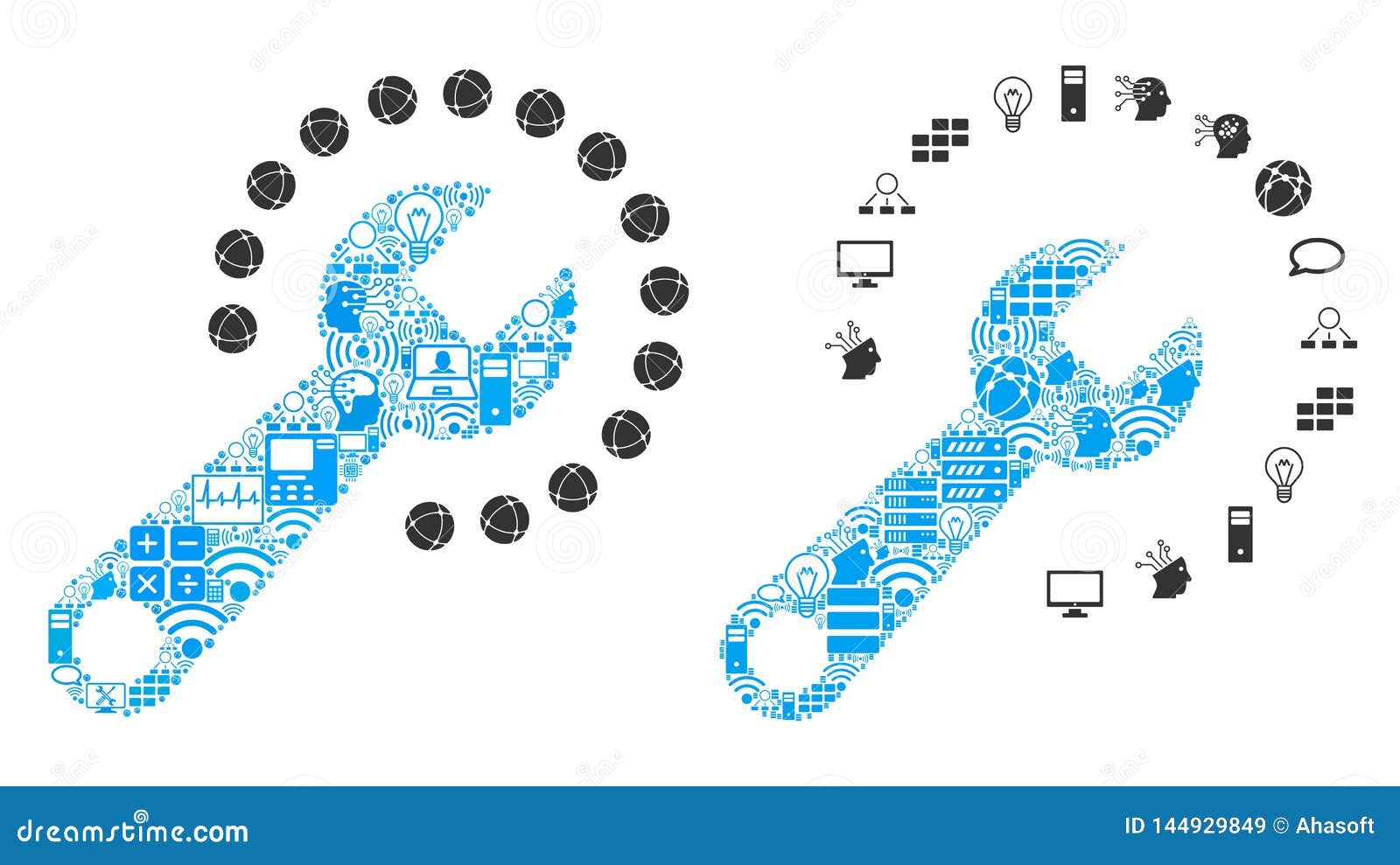 Configure Composition Icon For Bigdata And Computing Stock Vector