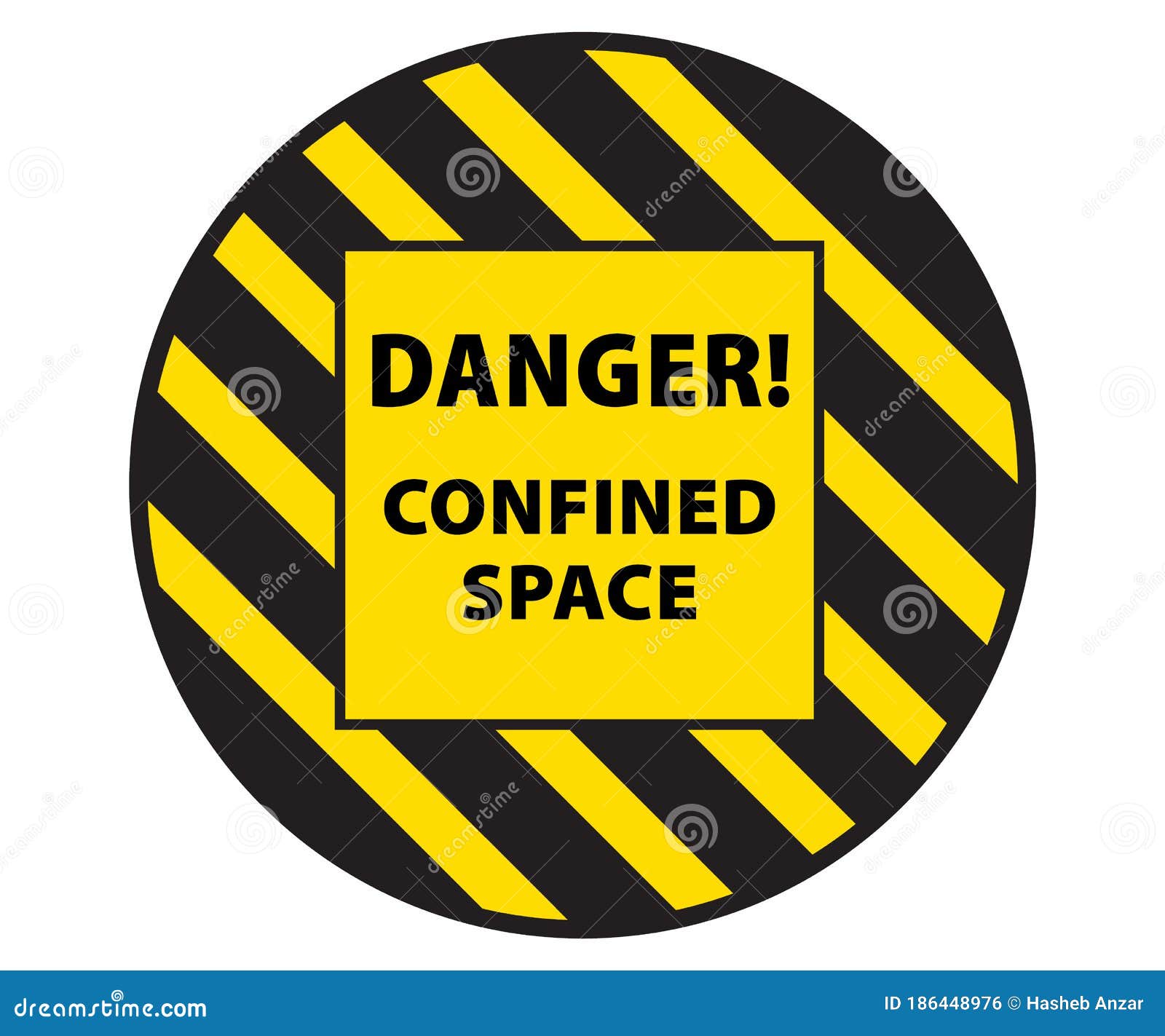 Danger Confined Space, Permit Required, Do Not Enter Sign Warning ...