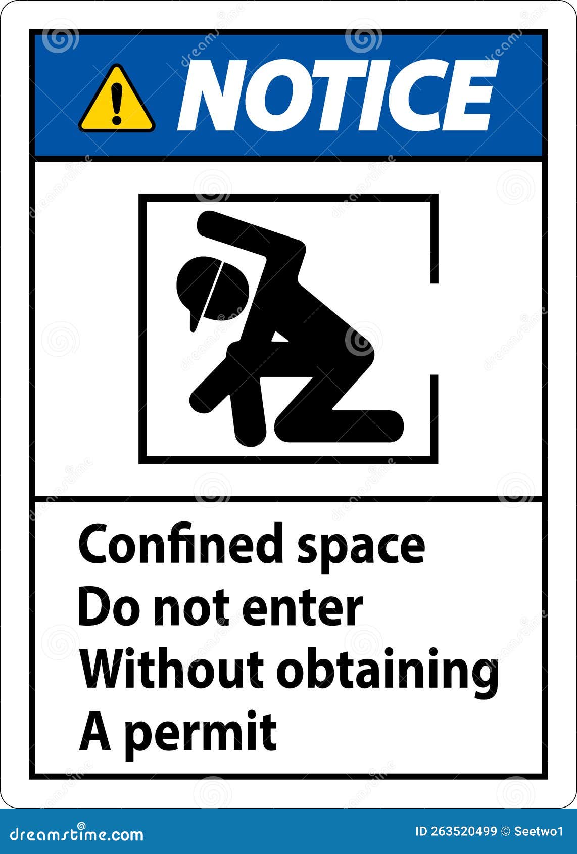 Confined Space Do Not Enter without Obtaining Permit Stock Vector ...