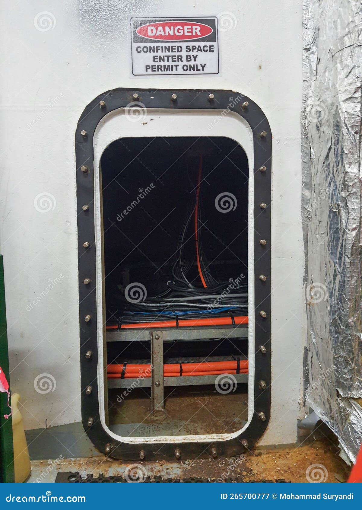 Confined Space, Enter by Permit only Stock Image - Image of vessel ...