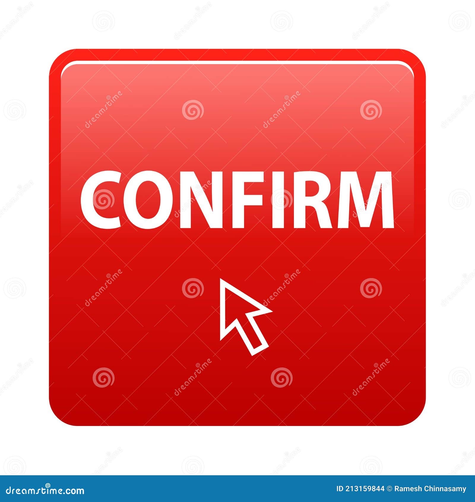 Confirm button stock vector. Illustration of dimensional - 213159844