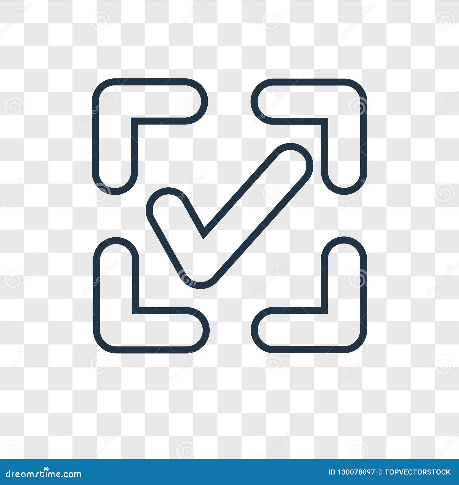 Confirm Concept Vector Linear Icon Isolated on Transparent Background ...