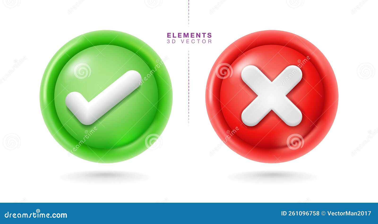 Confirm and Decline Buttons Stock Vector - Illustration of negative ...