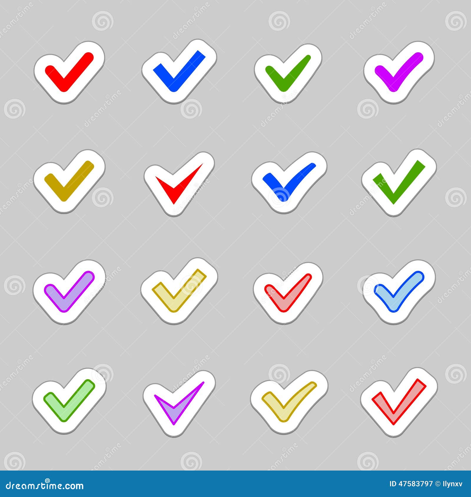 Confirm Icons Cartoon Vector | CartoonDealer.com #47583797