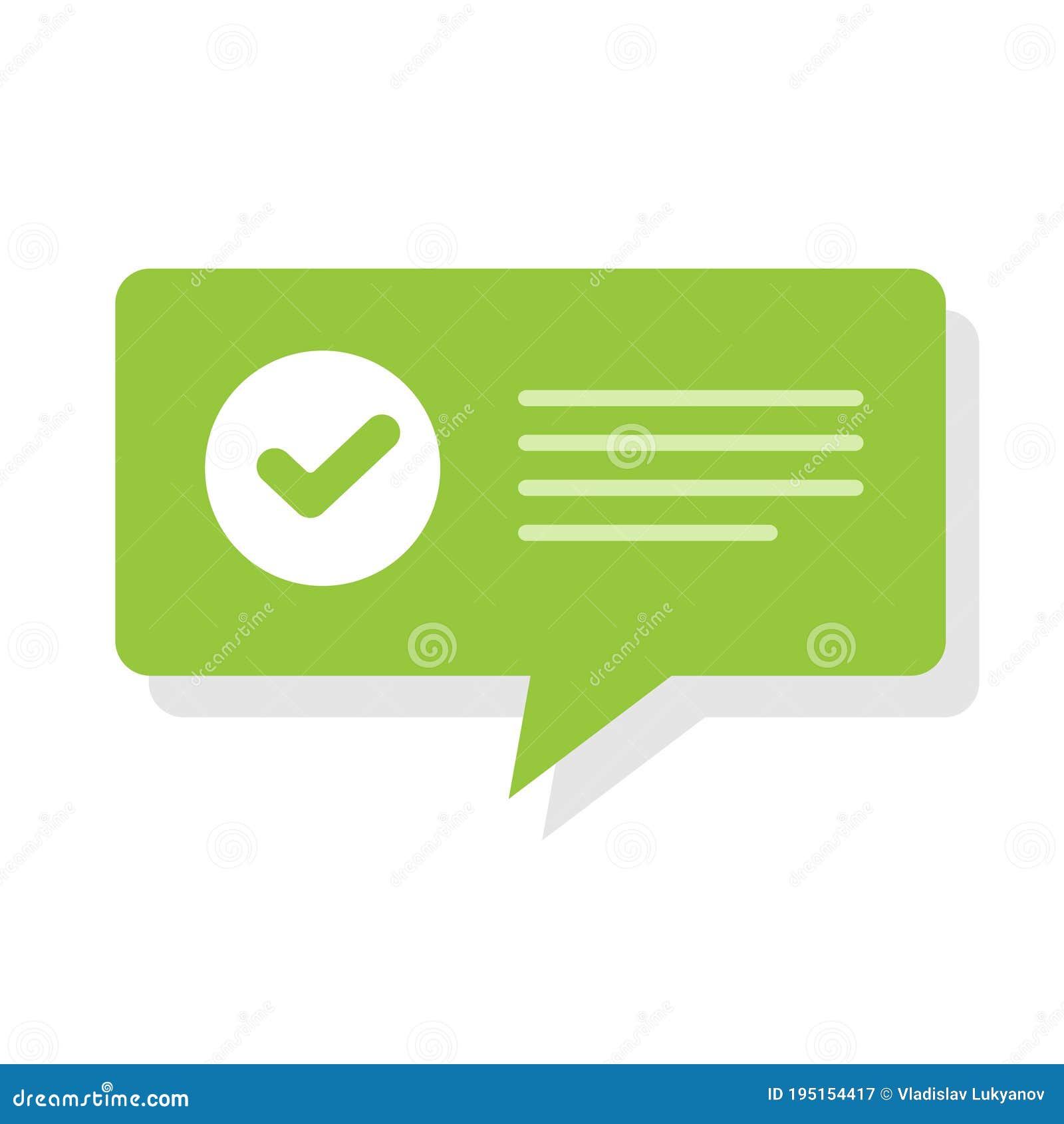 Confirm Notice Accept Message with Check Mark Vector Speech Bubble ...