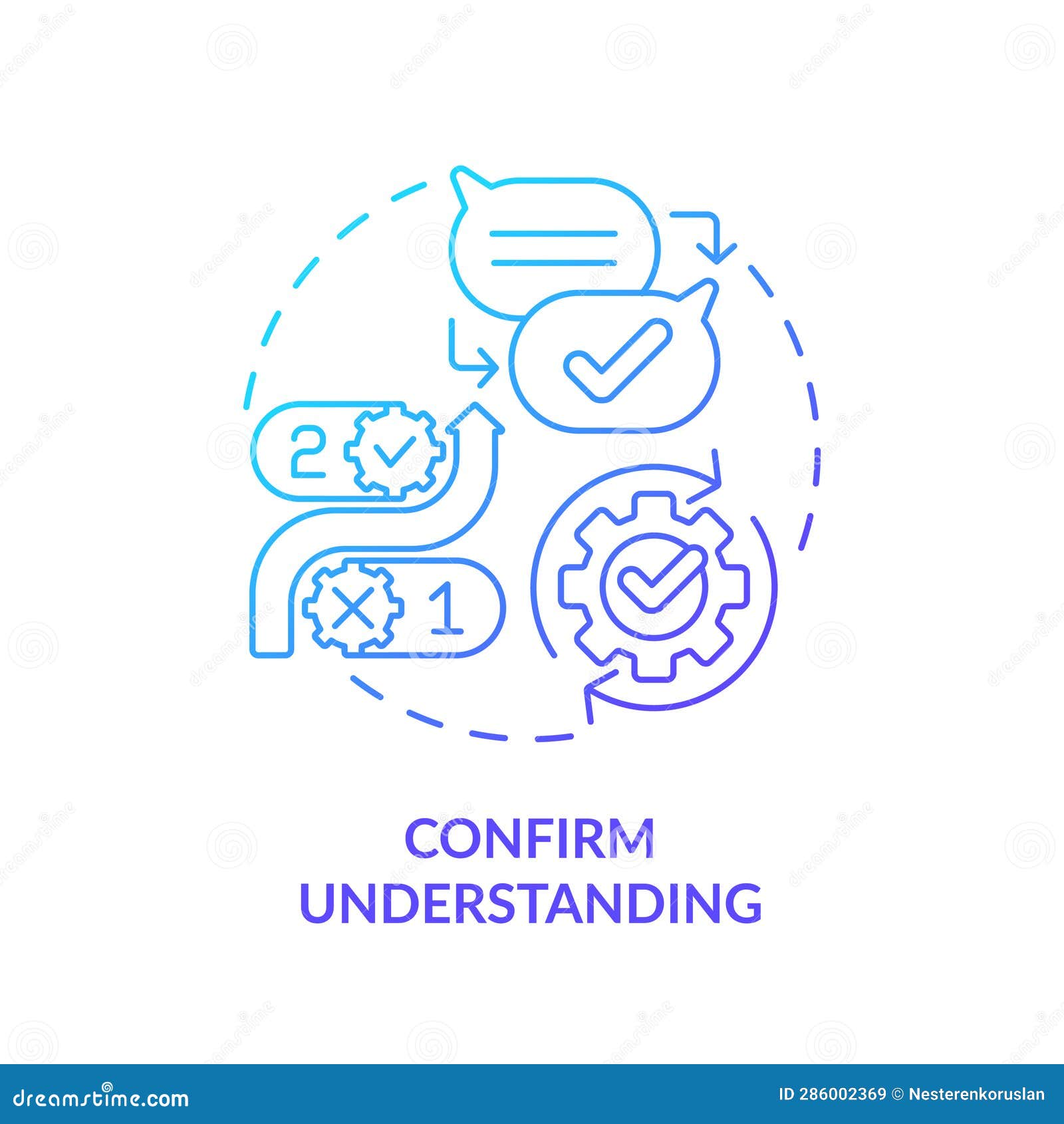 Confirm Understanding Blue Gradient Concept Icon Stock Vector - Illustration of graphic, website ...