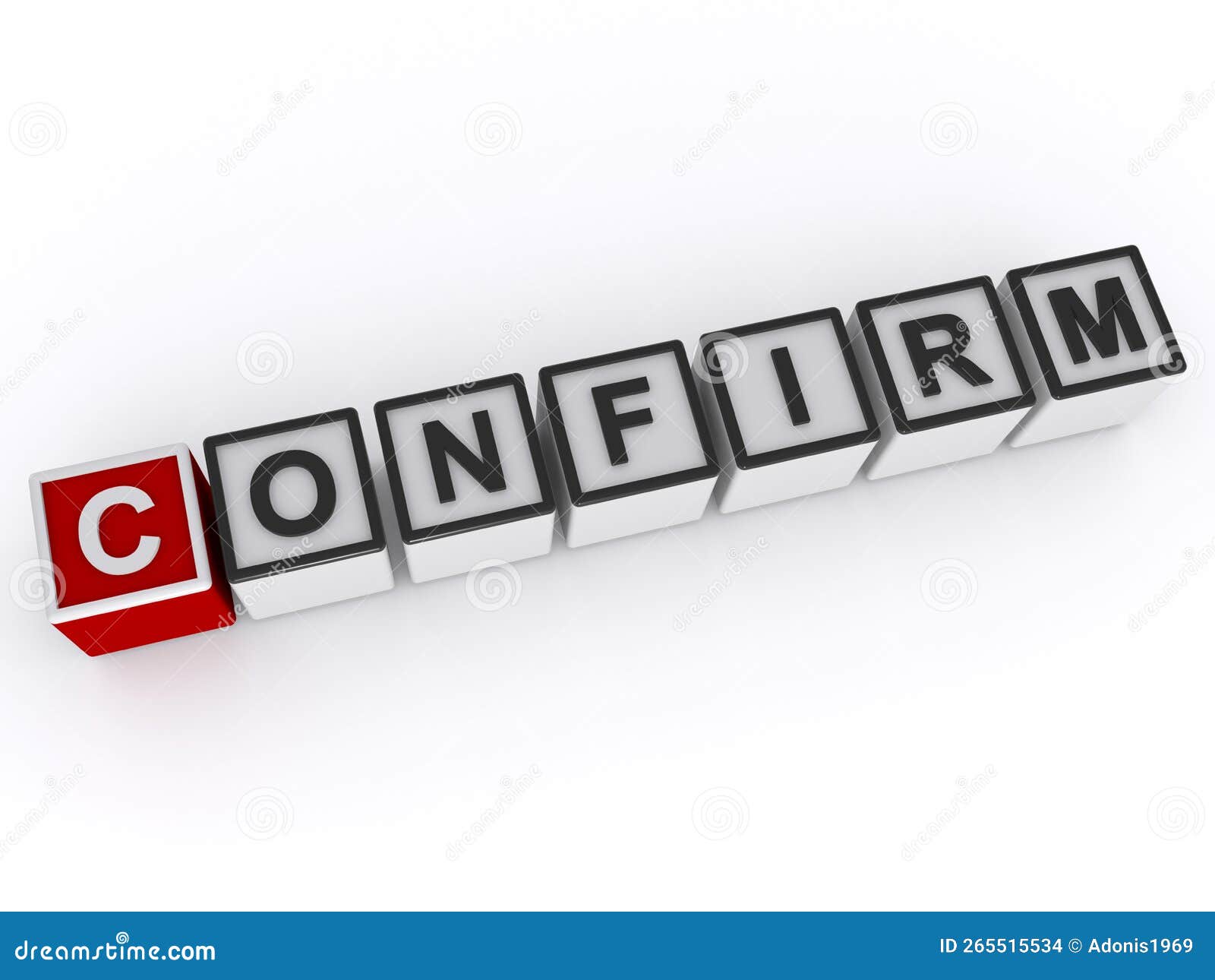 Confirmar El Bloque De Palabras En Blanco Stock de ilustración ...