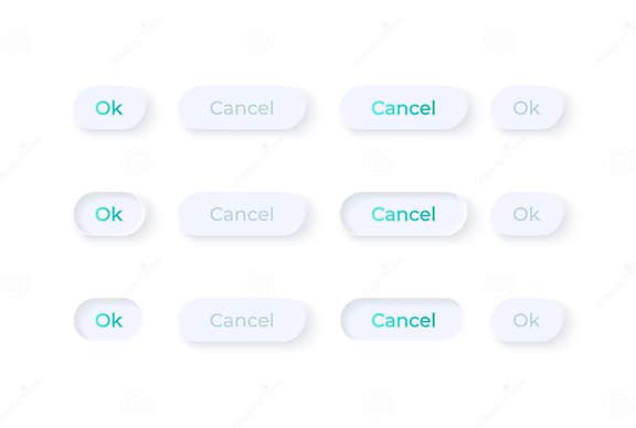 Confirmation Buttons UI Elements Kit Stock Vector - Illustration of ...