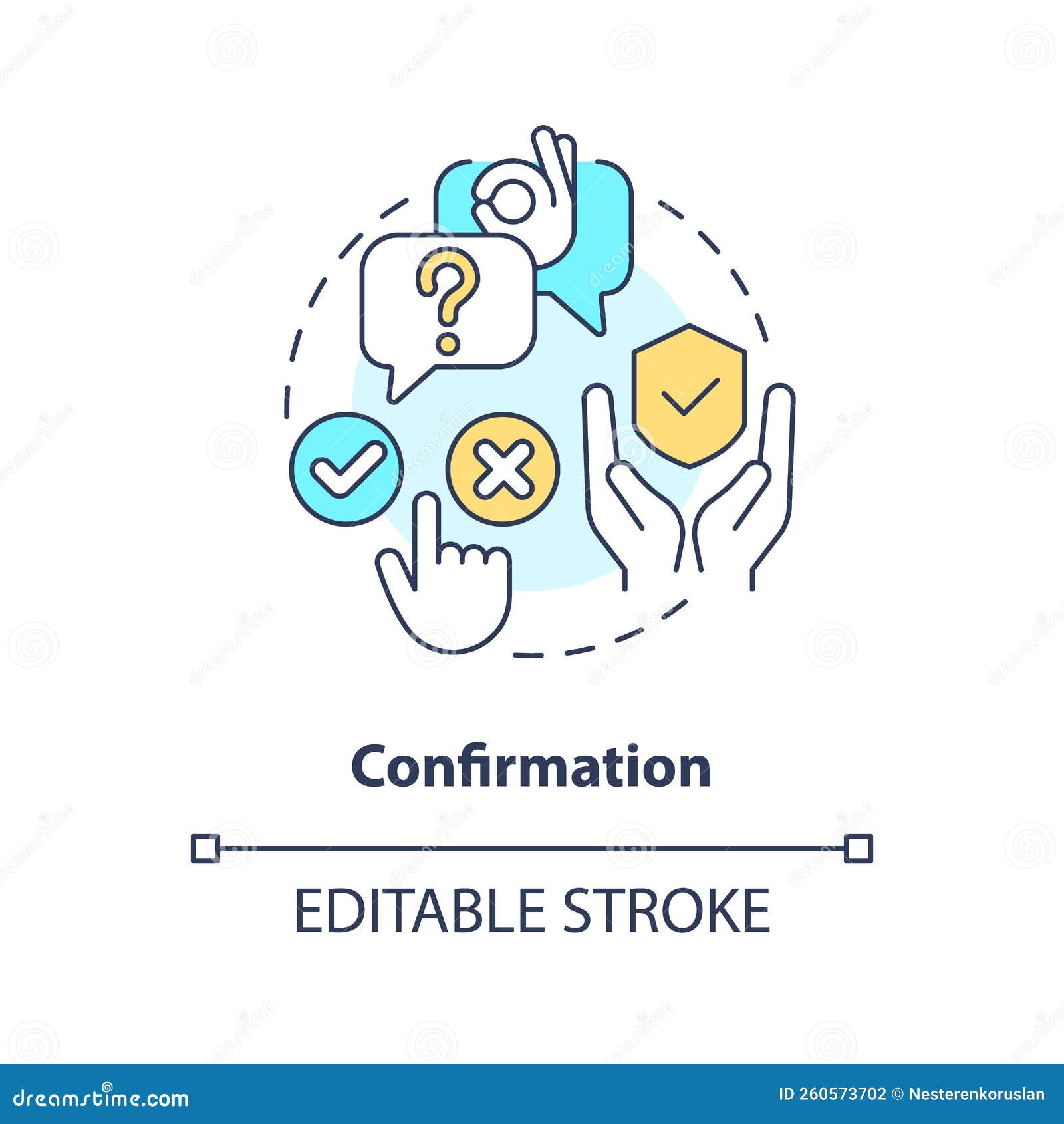 Confirmation concept icon stock vector. Illustration of methodology ...