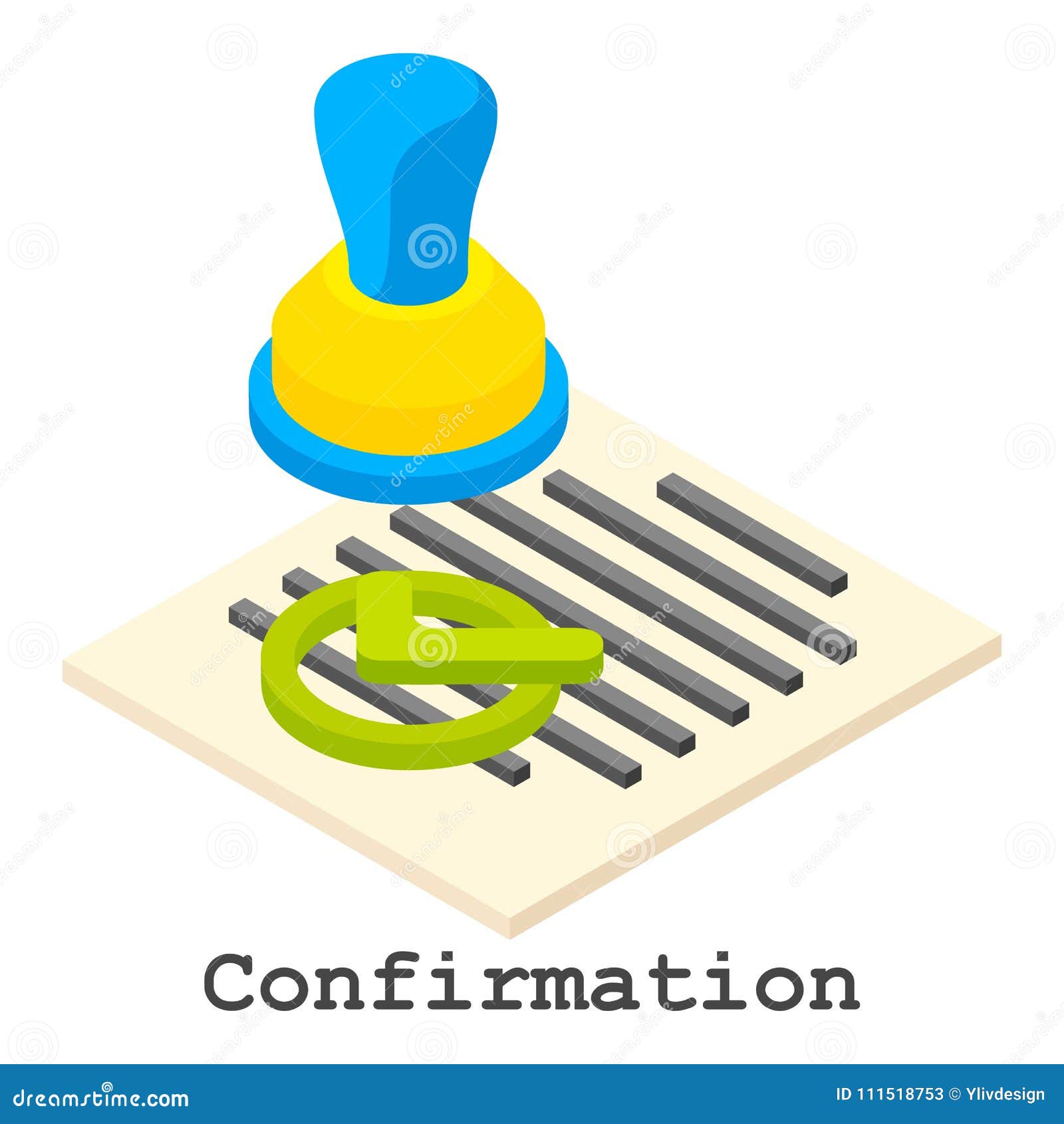 Confirmation Icon, Isometric Style Stock Vector - Illustration of ...