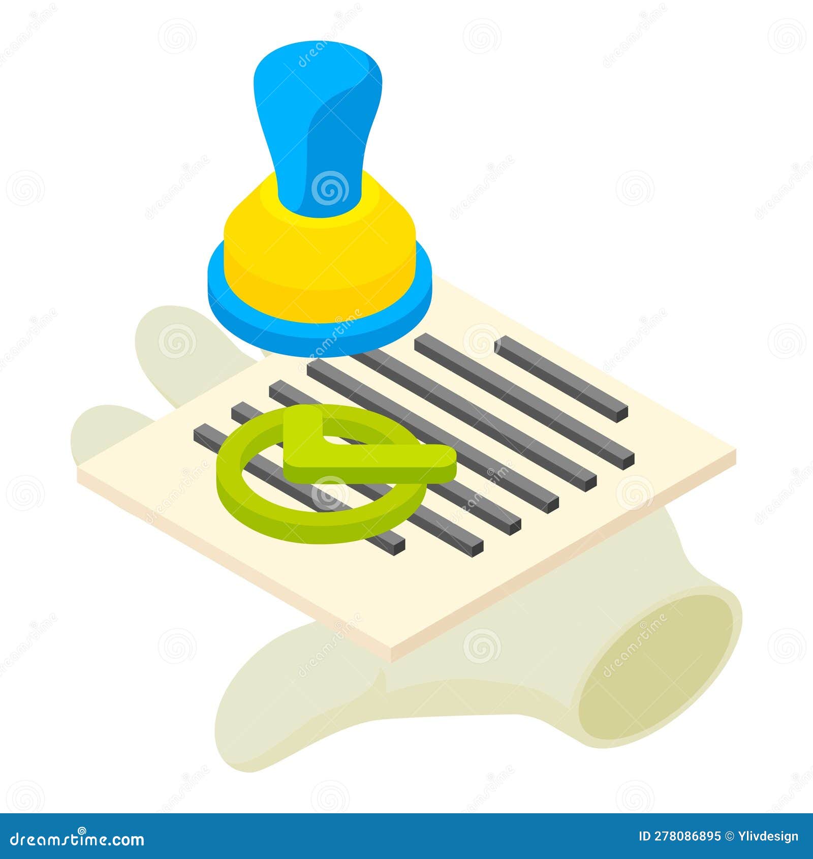 Confirmation Icon Isometric Vector. Document Seal Checkmark Sign in ...