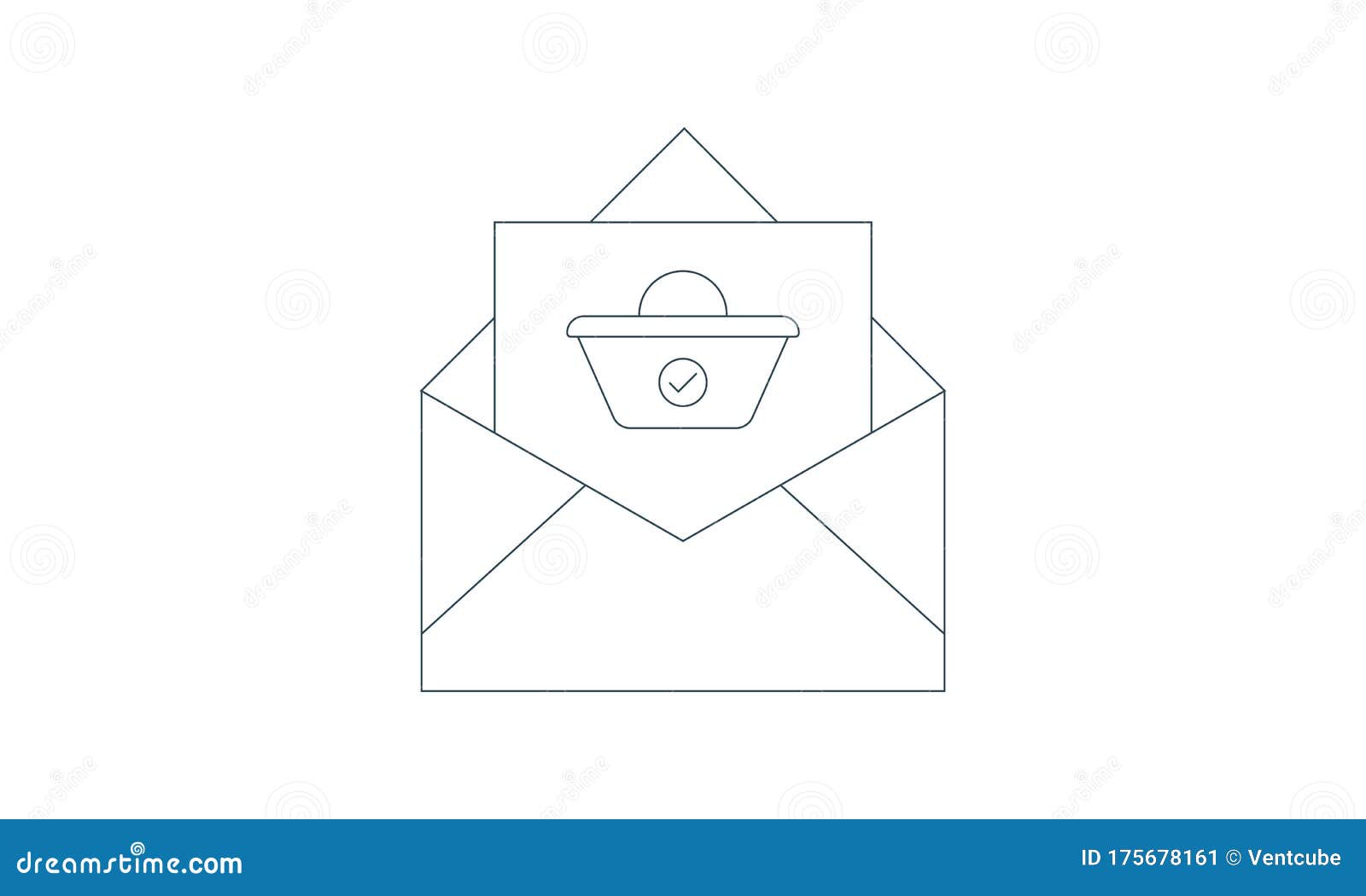 Confirmation Letter Icon Black And White Illustration Cartoon Vector ...