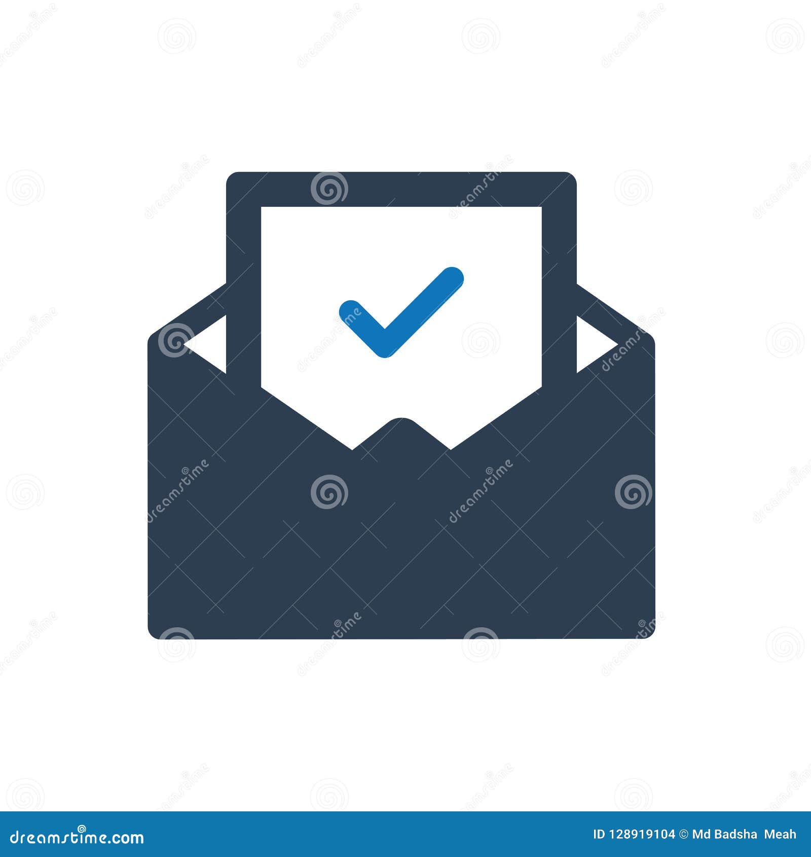 Confirmation Letter Icon stock vector. Illustration of letter - 128919104