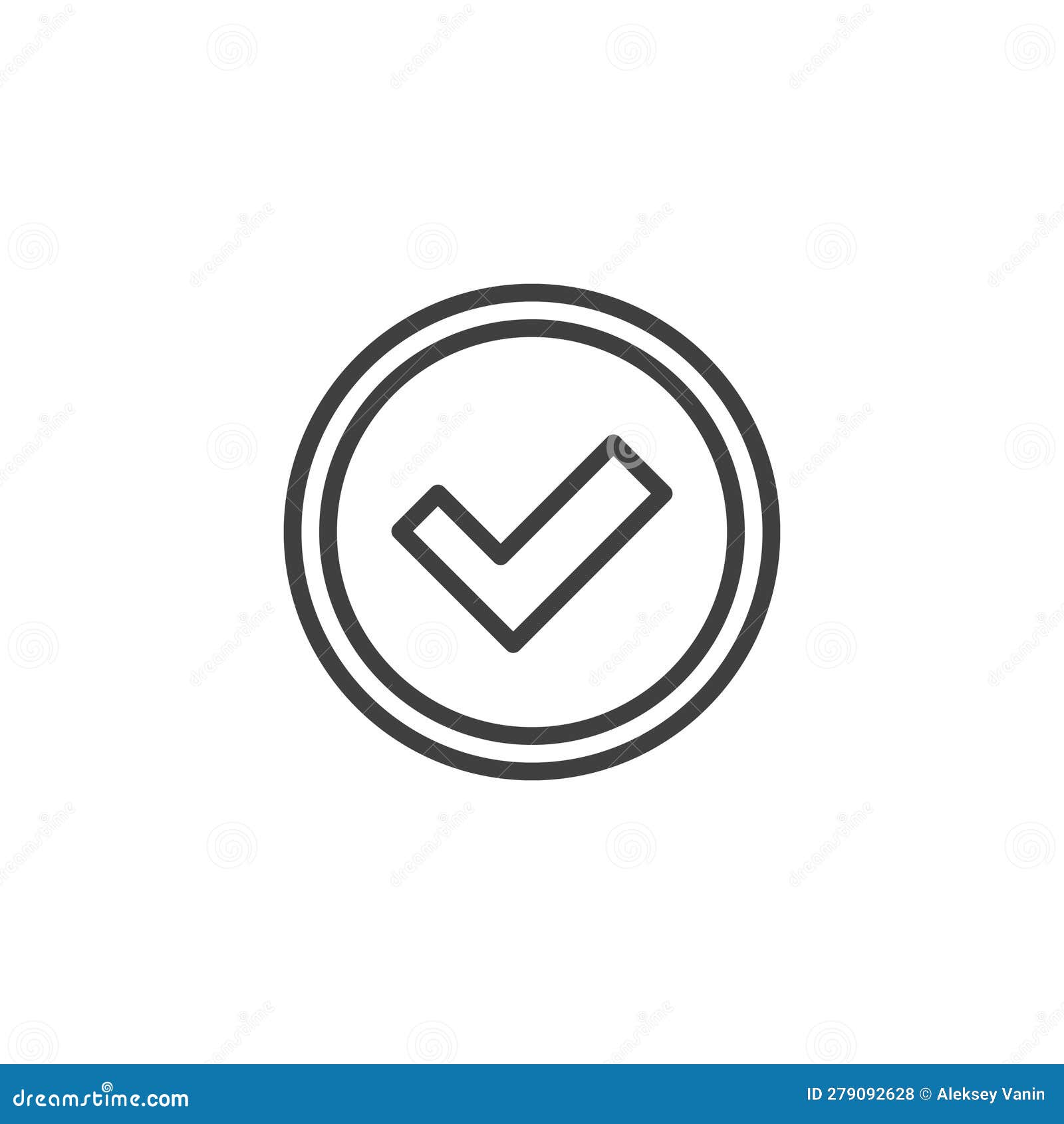 Confirmation Mark Line Icon Stock Vector - Illustration of tick ...