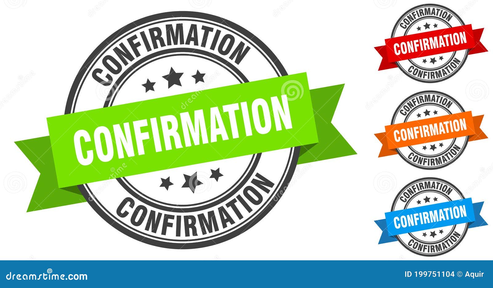 Confirmation Stamp. Round Band Sign Set. Label Stock Vector ...