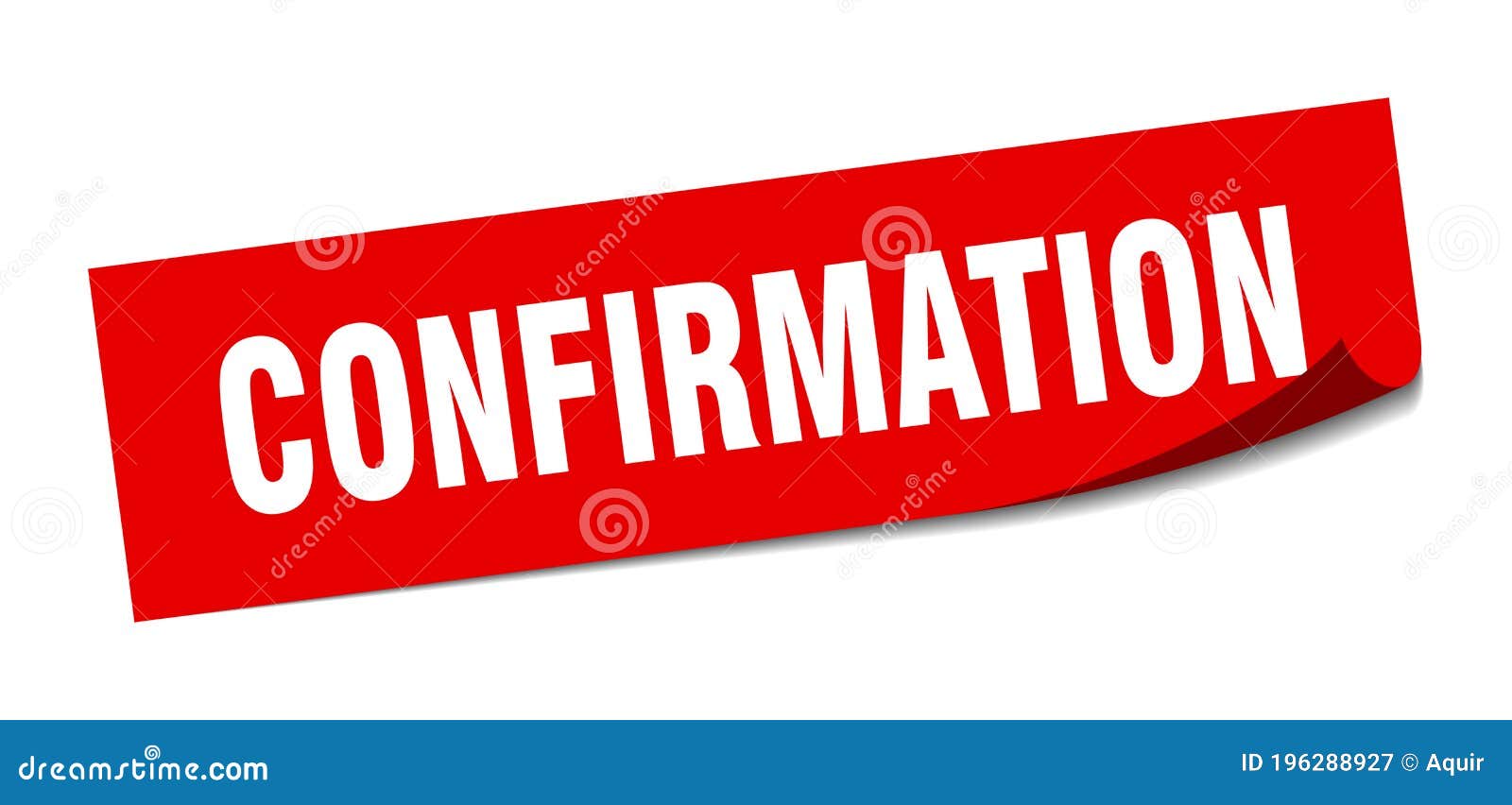 Confirmation Sticker. Square Isolated Label Sign. Peeler Stock Vector ...