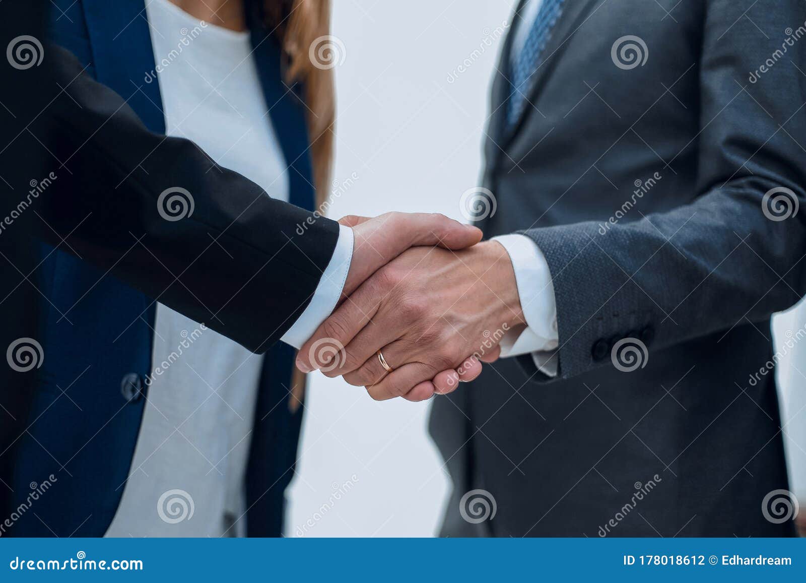 Confirmation of the Transaction Handshake Stock Photo - Image of people ...