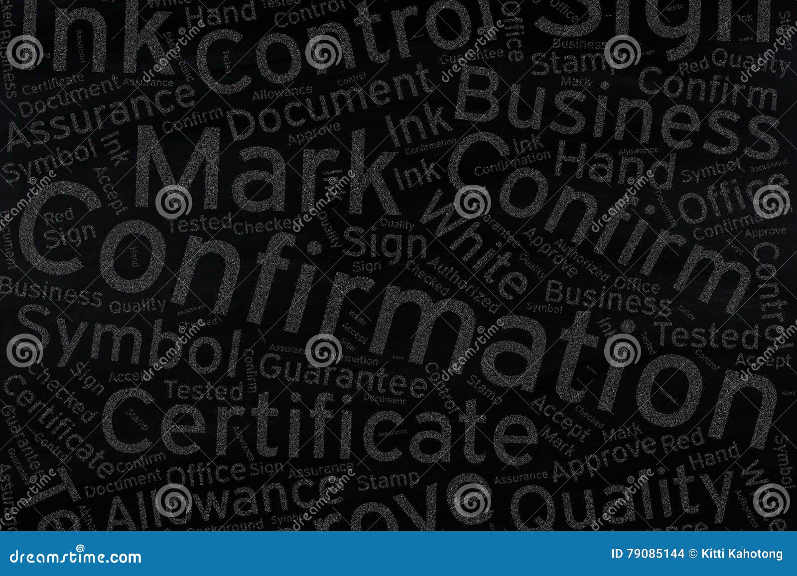 Confirmation ,Word Cloud Art on Blackboard Stock Photo - Image of ...