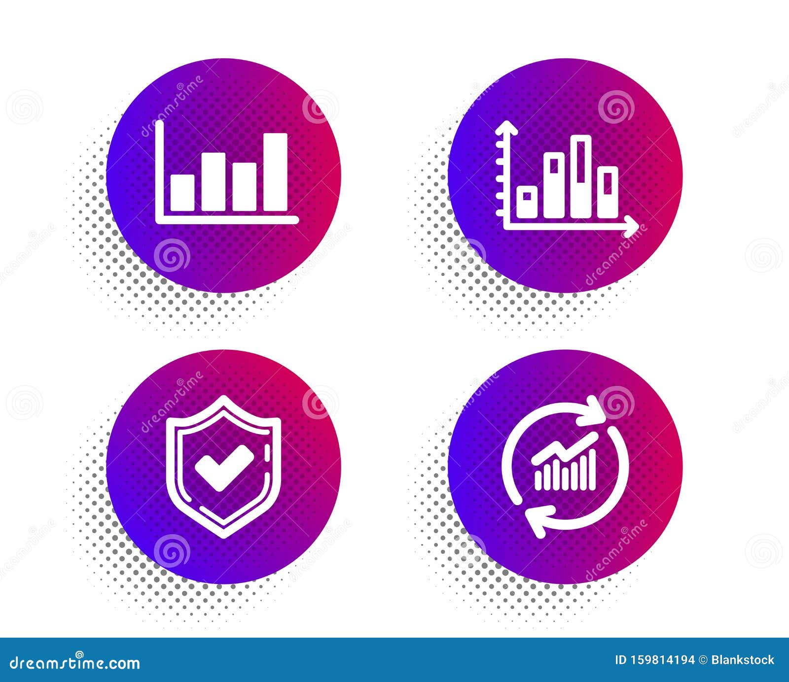 Confirmed, Diagram Graph and Report Diagram Icons Set. Update Data Sign ...